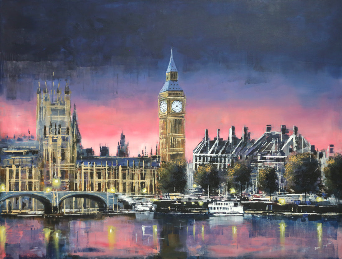 Dusk Over Westminster Original Oil Painting Pomfret Gallery dusk-over-westminster-original-oil-painting-pomfret-gallery