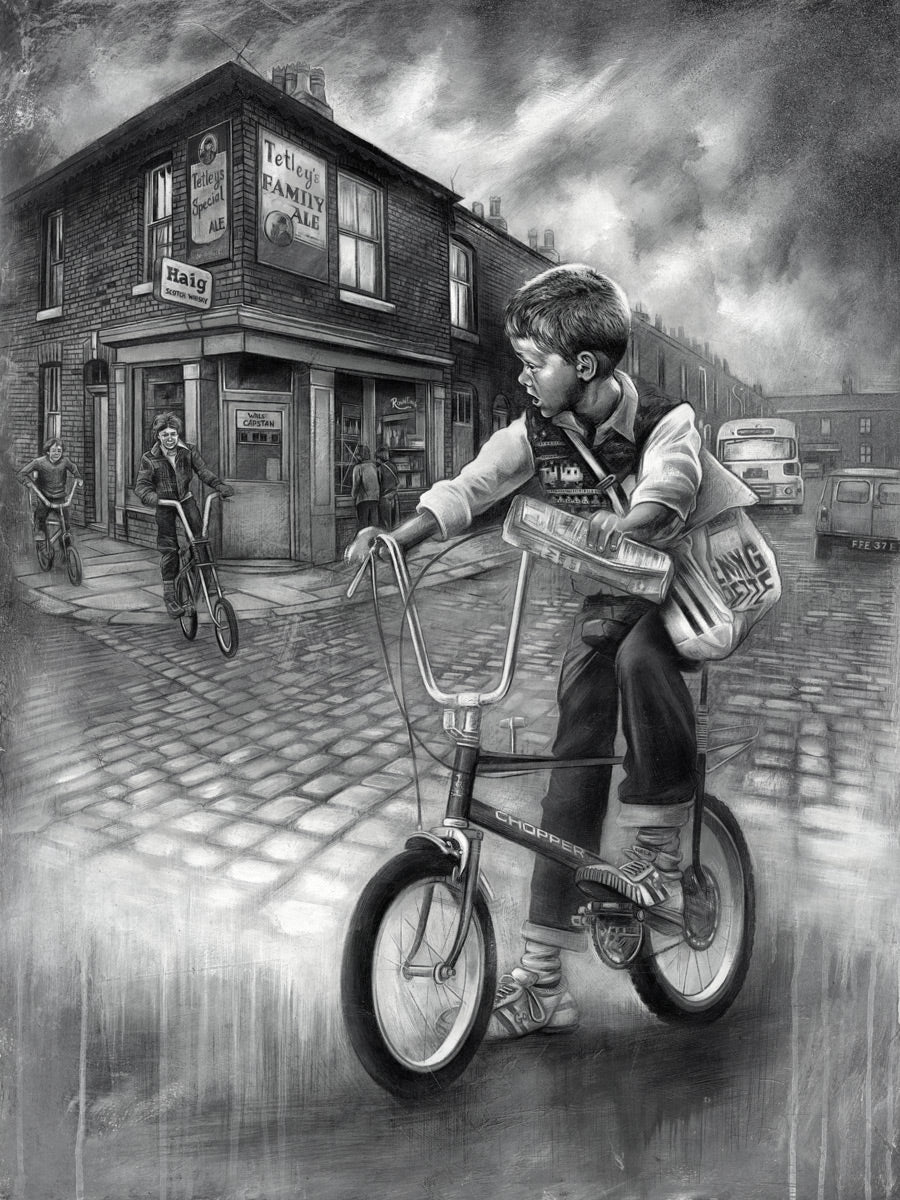 The Paper Round - Limited Edition on Canvas – Pomfret Gallery